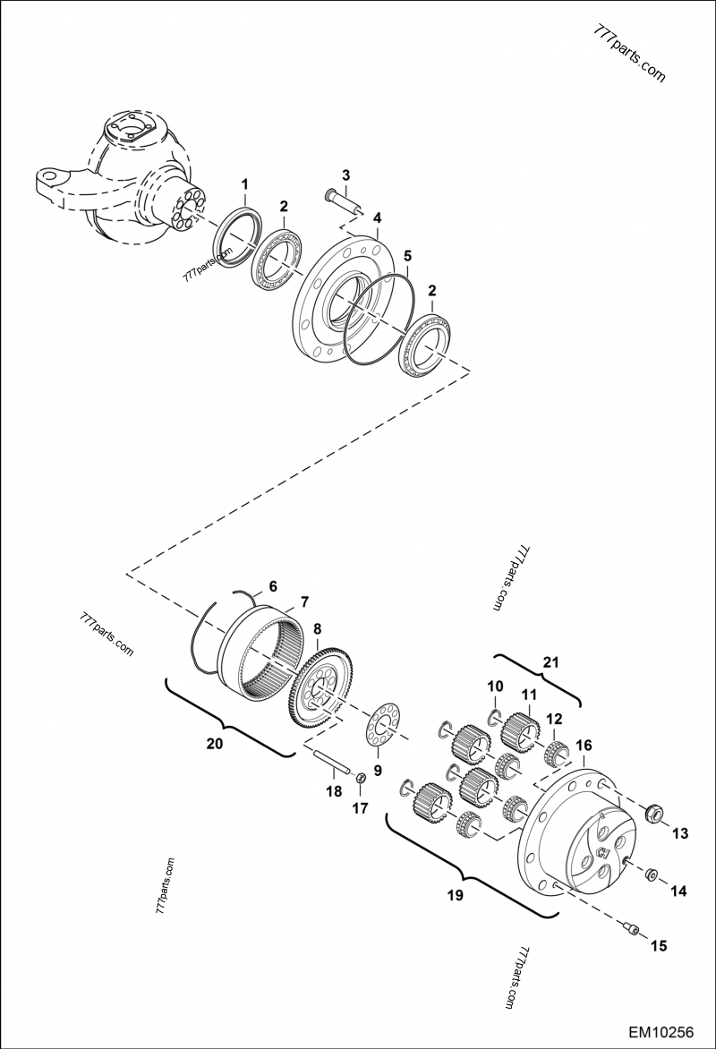 Front Axle (Wheel Hub) - Telescopic Handlers Bobcat T36.120SL ...