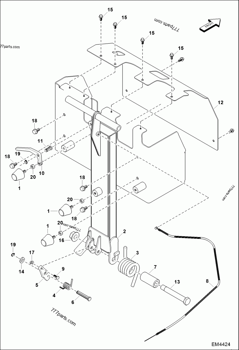 Backhoe (Control Panel Frame) (S/N A2HH00101 & Above, A36S00101 & Above ...