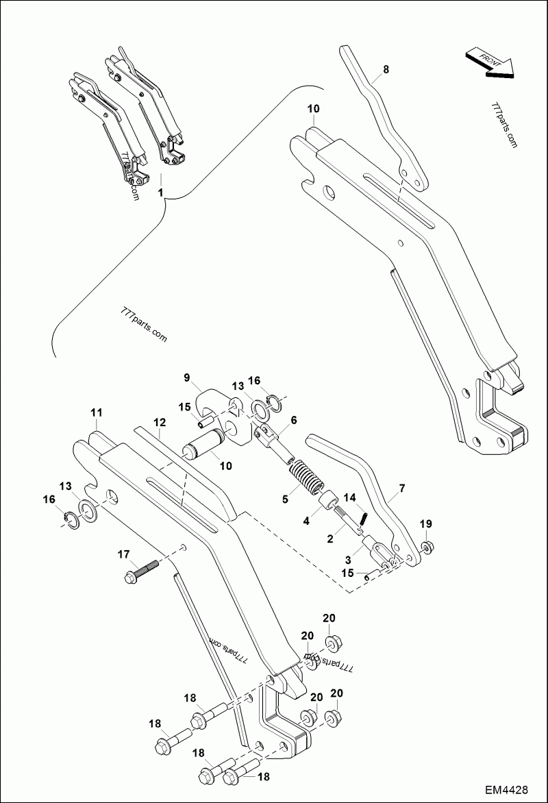 Backhoe (Mount Arm) (Outer Type) (S/N A2HH11010 & Above) - Attachments ...