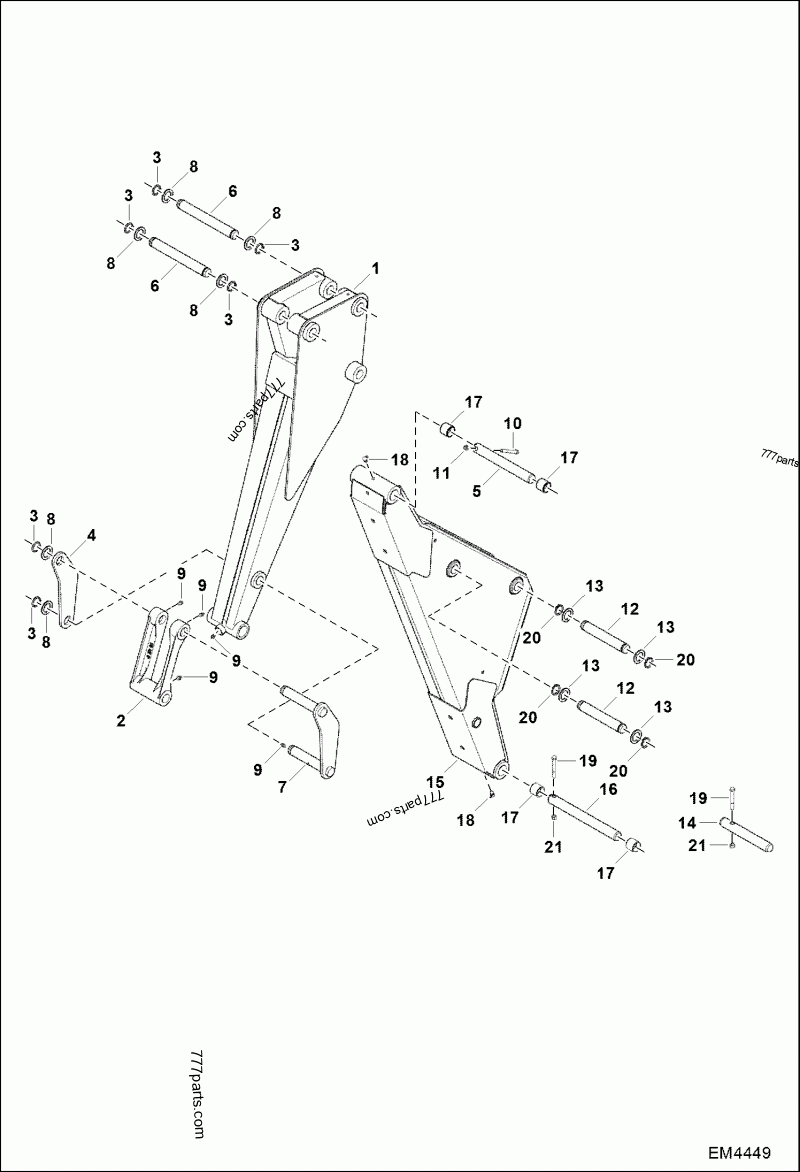 Backhoe (Boom & Arm) (S/N A6TW00101 & Above) - Attachments Bobcat ...