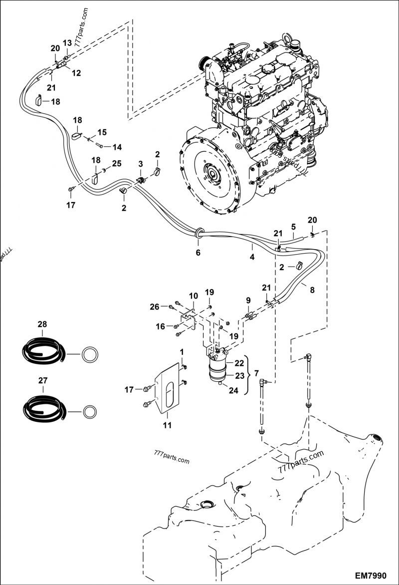 Fuel PRE-FILTER - Telescopic Handlers Bobcat TL360 (AN6H11001 & Above ...