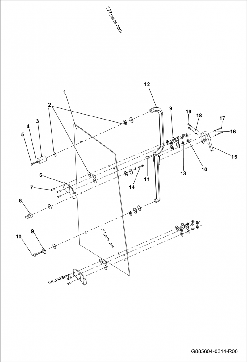 Cabin Right Rear Side Door Frame Assembly - Backhoe Loaders Bobcat B750 ...