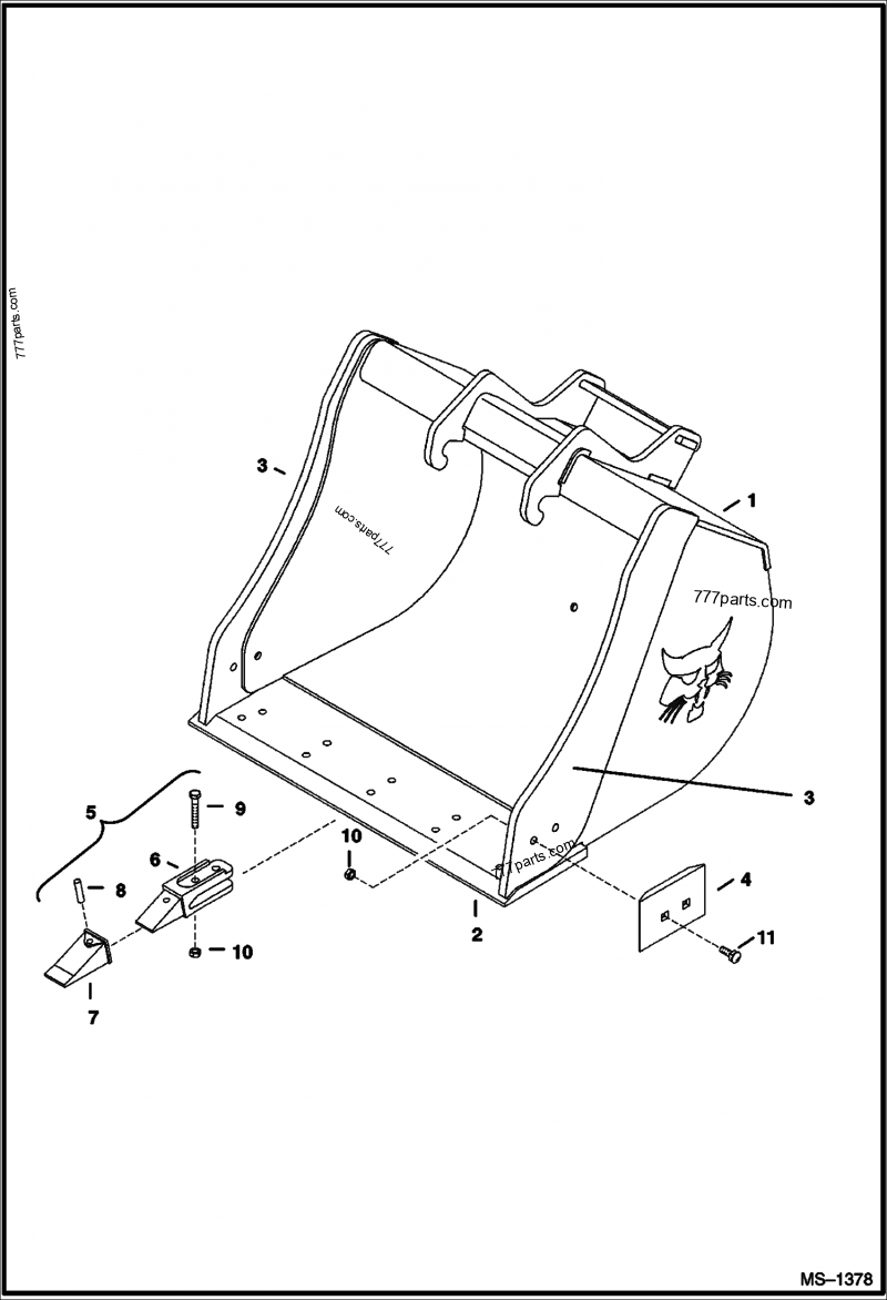 Bucket (X-Change Mounted)(325,328,331,334,430) - Attachments Bobcat ...