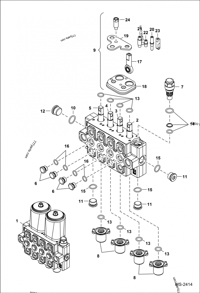 Backhoe (Control Valve) (406) (506) (S/N 631010001 & Above, 631110001 ...