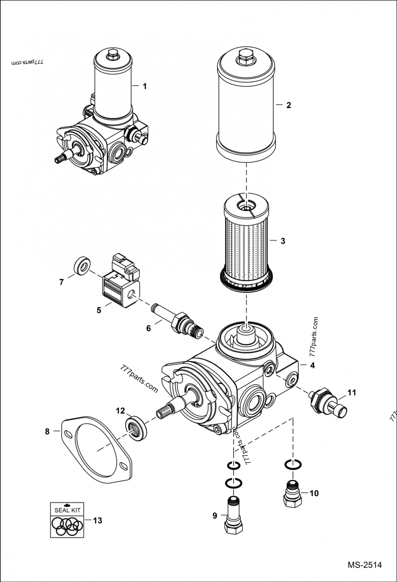 Cooling Fan Motor (Canister Element) (Square Solenoid Coil) - Loaders ...