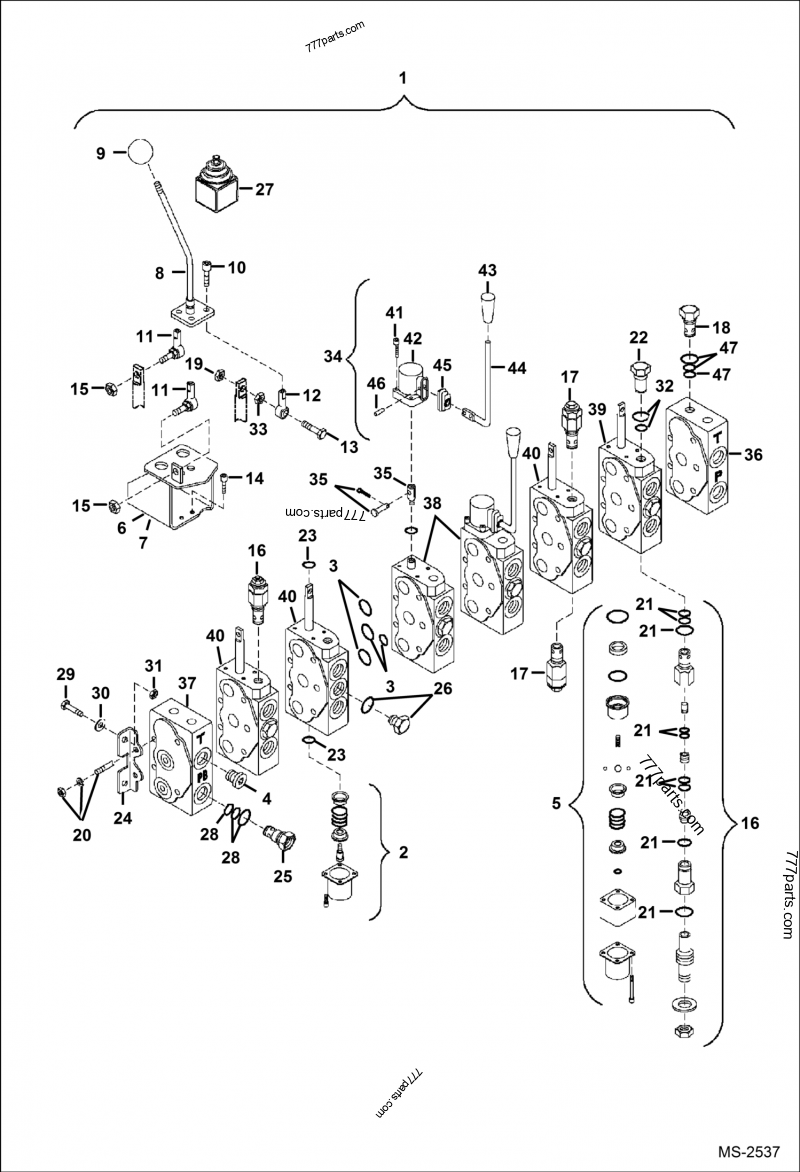 Backhoe 6TB (Control Valve) (Sectioned Valve) (S/N A91400101 ...