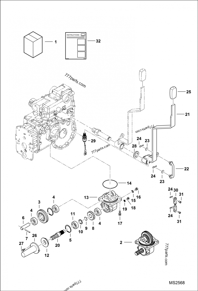 MID PTO Kit - Compact Tractors Bobcat CT122 (ABF511001 & Above ...