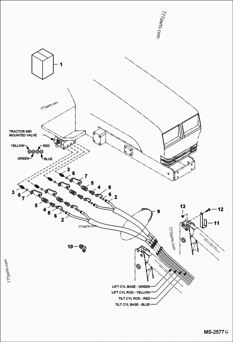 Tractor Loader 7TL (Hose Kit) (S/N A91100101 & Above) - Attachments ...