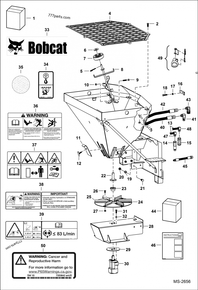 Spreader (Hopper & Main Frame) (HS8) (S/N AC1N00101 - AC1N02339 ...