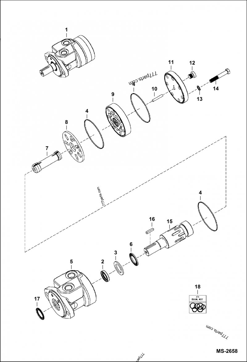 Spreader (Motor) (HS8) (S/N AC1N00101 & Above) - Attachments Bobcat ...