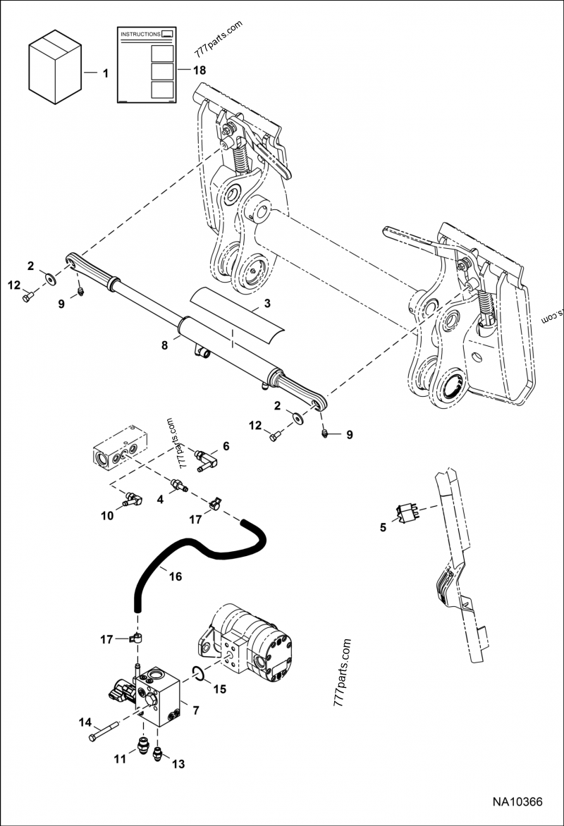 Power BOB-TACH (Kit) (Bottom & Side Mounted CYL Ports) (54 mm (2.125 ...