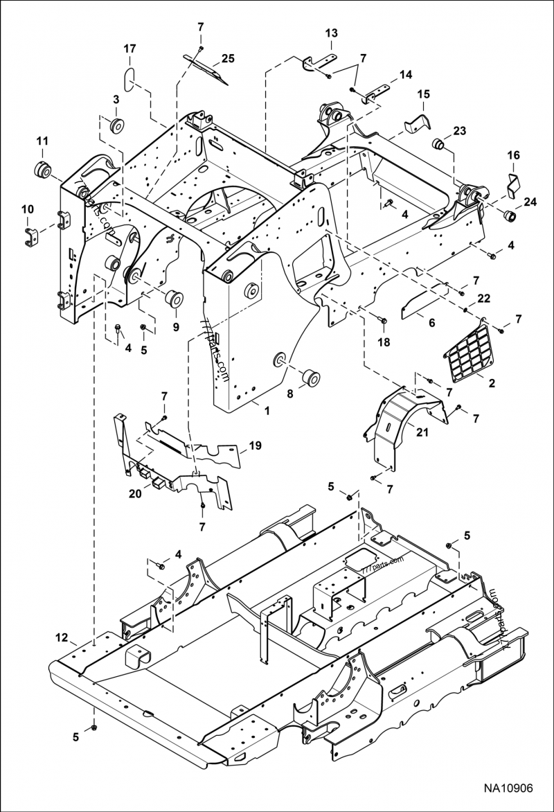 Main Frame (S/N B3NK11001 - B3NK11525, B3NK11554) - Loaders Bobcat T595 ...