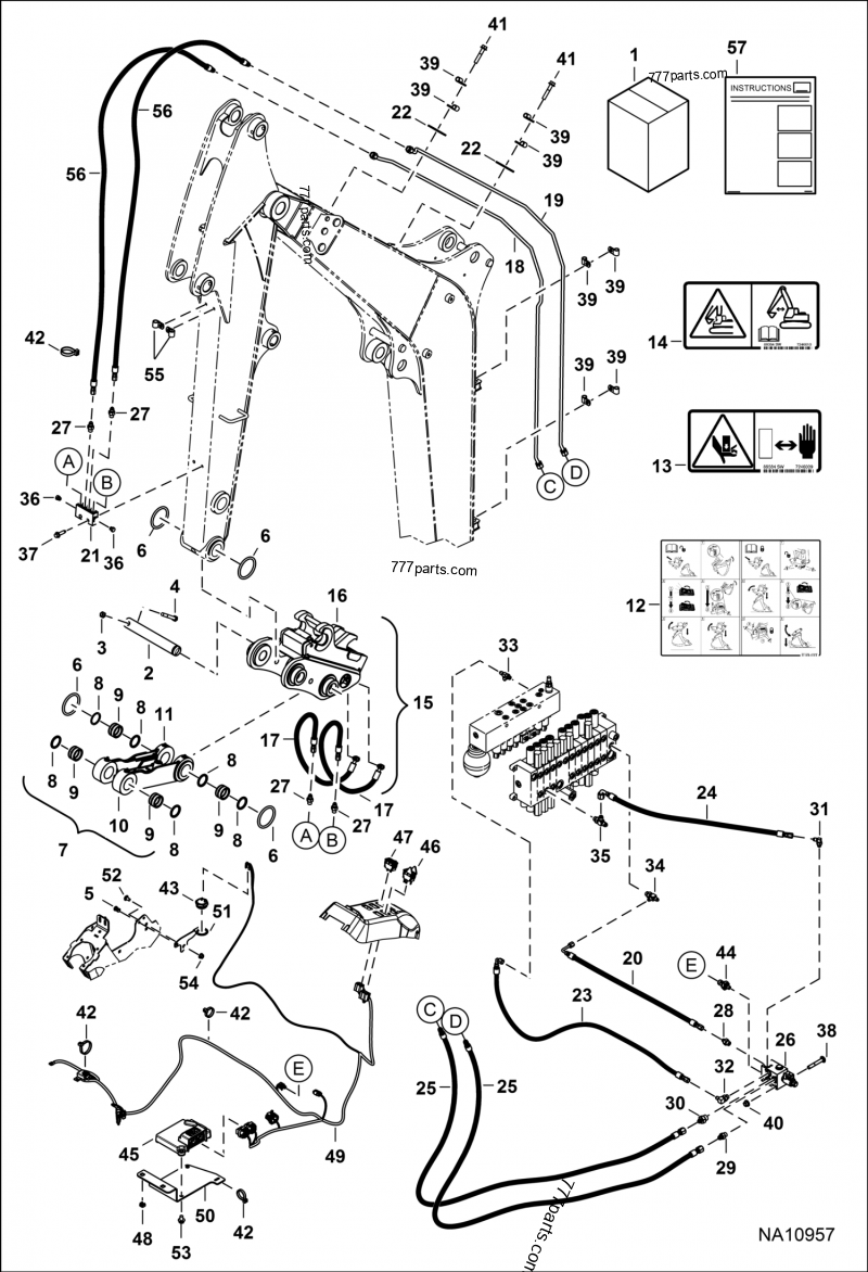 Pin Grabber Quick Coupler Kit - Excavators Bobcat E32 (B2VV11001 ...