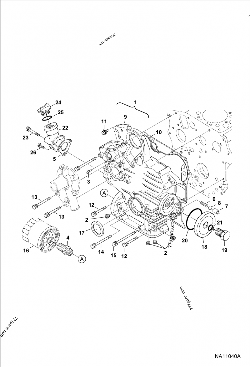 Gearcase (Engine S/N 4JC0001 & Above) - Excavators Bobcat E20 ...