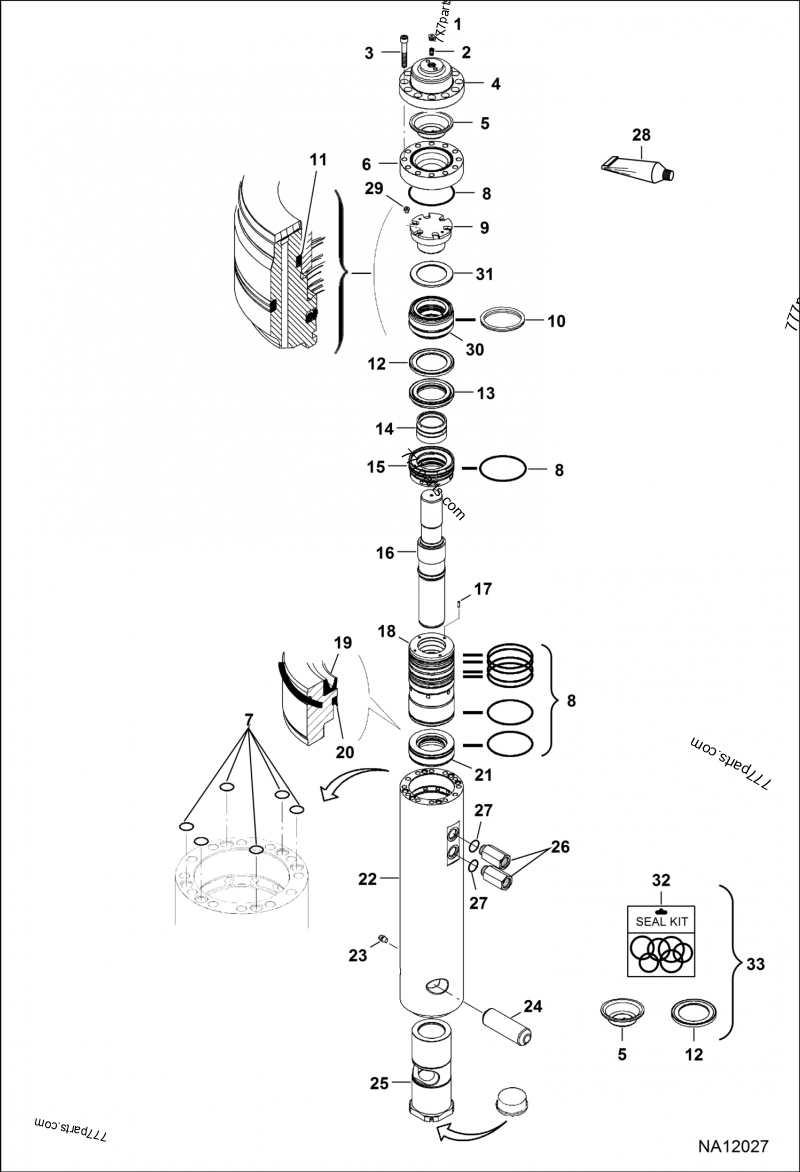 Breaker (Internal Parts) (HB880) (S/N A00X20001 & Above) - Attachments ...
