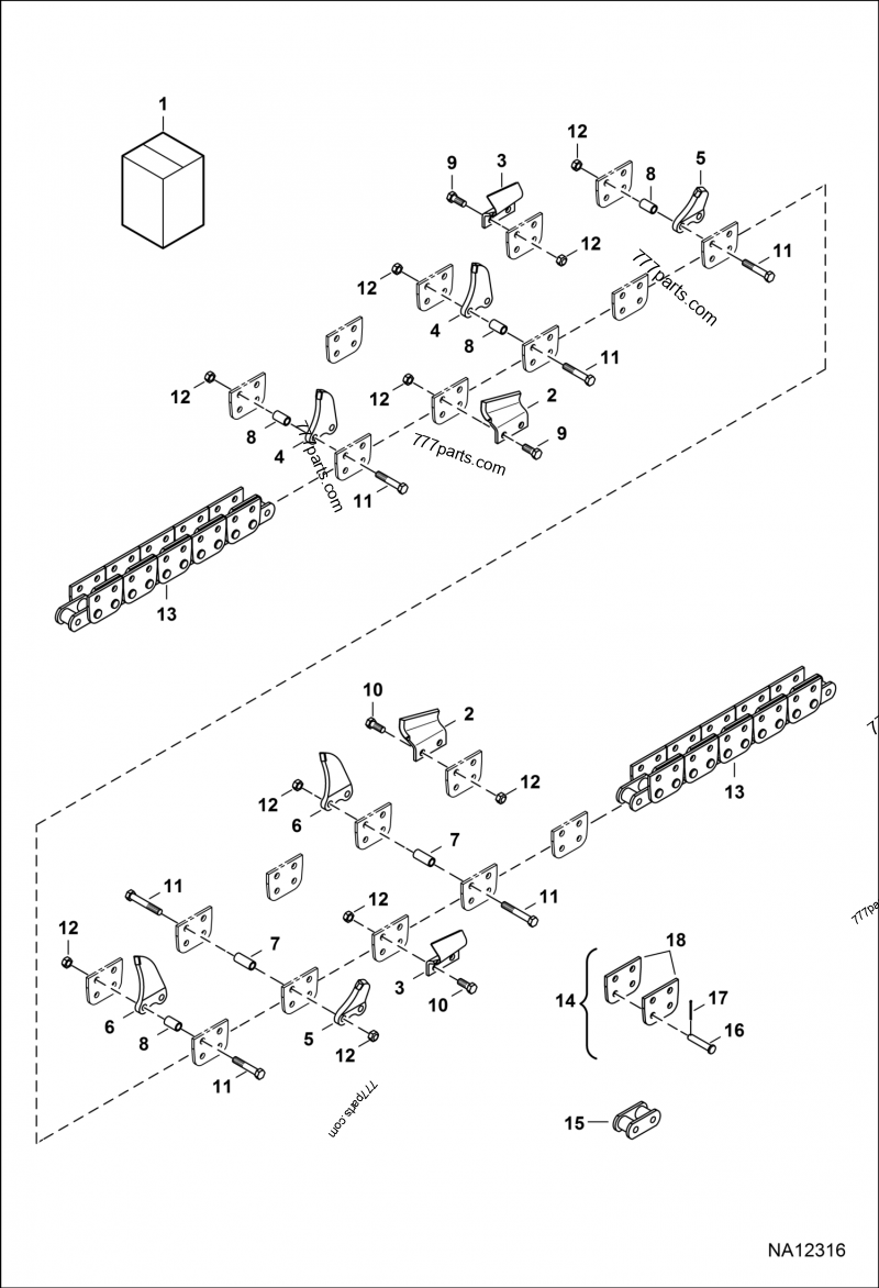 Trencher (Chain & Tooth Assy) (4' Depth - 152mm (6") Wide) (Cup/Shark ...