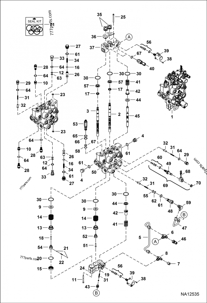 Hydraulic Control Valve (Manual Controls) (E Series Coil) - Loaders ...
