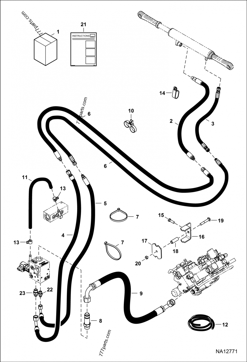 Power BOB-TACH (Plumbing Kit) (Bottom & Side Mounted Cylinder Ports ...
