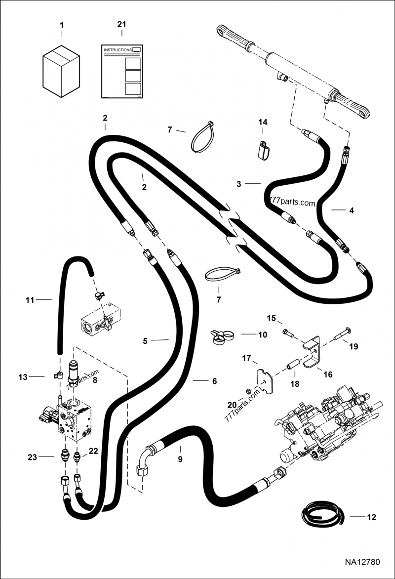 Power BOB-TACH (Plumbing Kit) (Bottom & Side Mounted Cylinder Ports ...