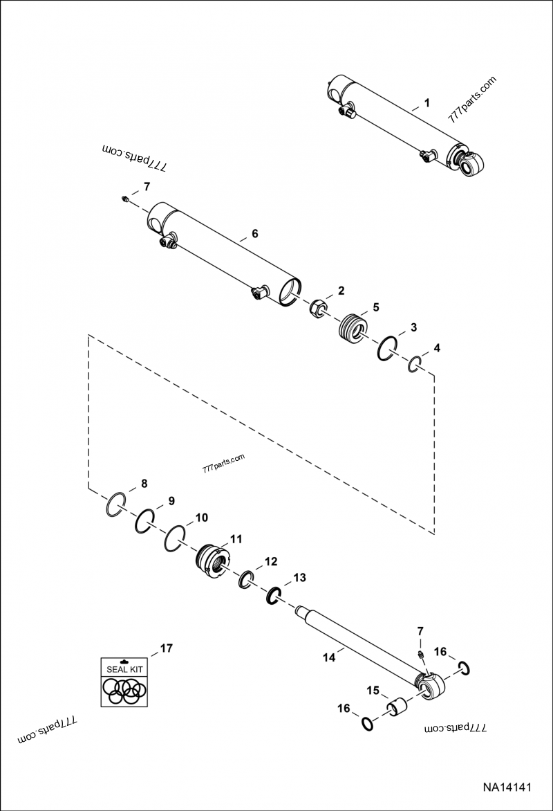 Tilt Cylinder (Roquet) (S/N B3GZ11341 & Above) - Loaders Bobcat S570 ...