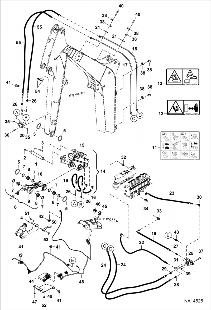Pin Grabber Quick Coupler (Option) - Excavators Bobcat E35 (B57911001 ...
