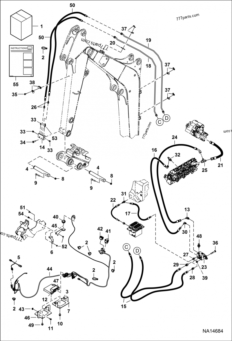 Hydraulic Coupler Ready Kit - Excavators Bobcat E26 (ACRA11001 & Above ...