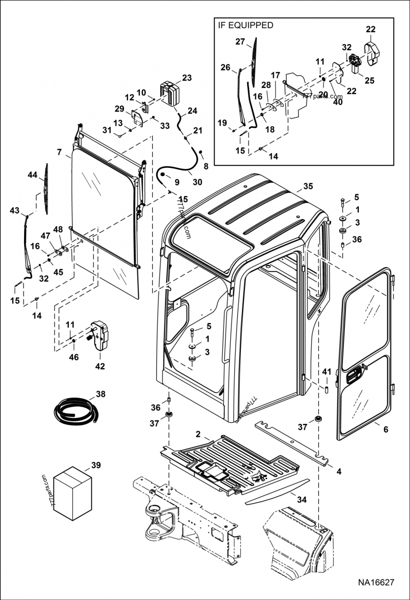 Operator CAB (Mounting, Front Window, & Door) - Excavators Bobcat E32 ...