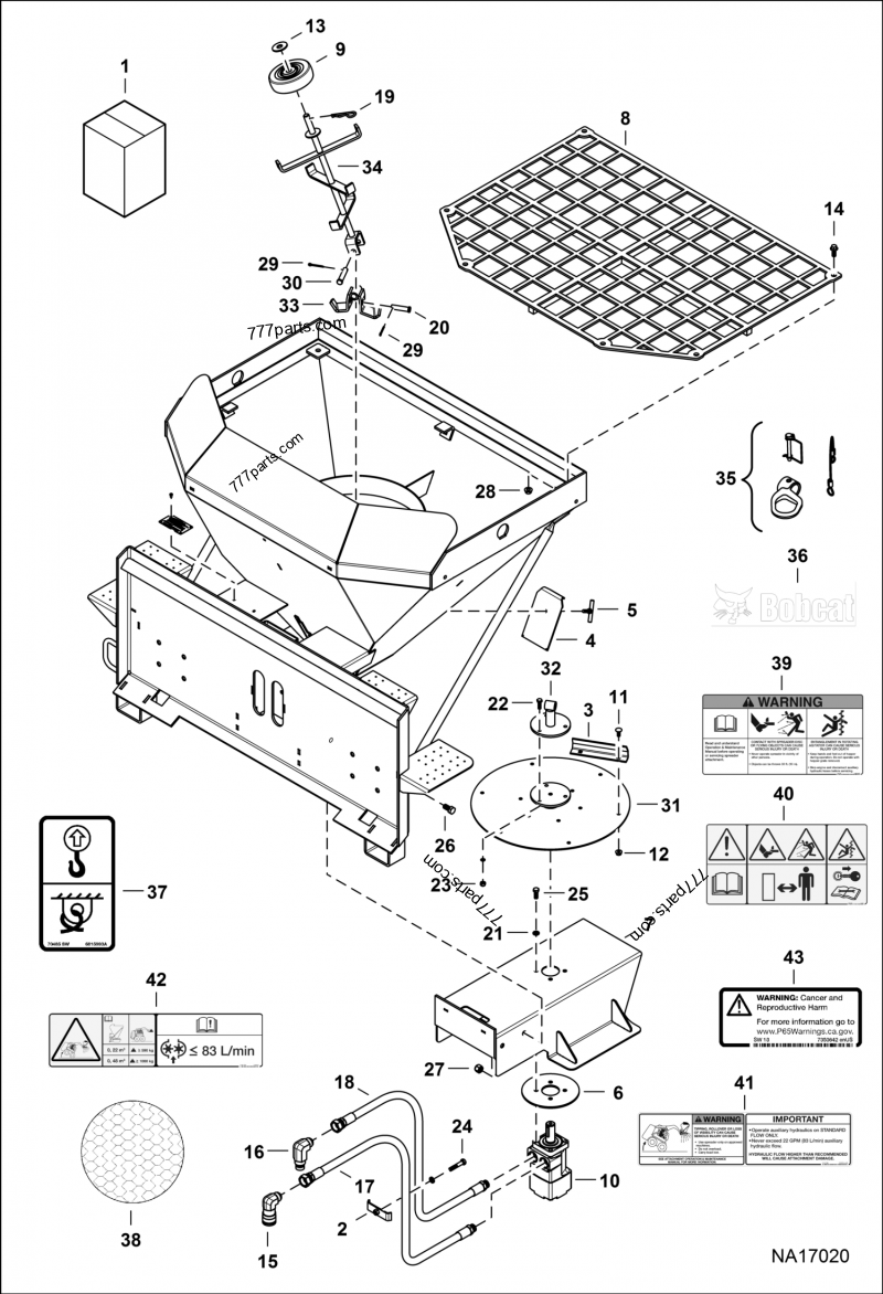 Spreader (Hopper & Main Frame) (HS8) (S/N AC1N02340 & Above ...