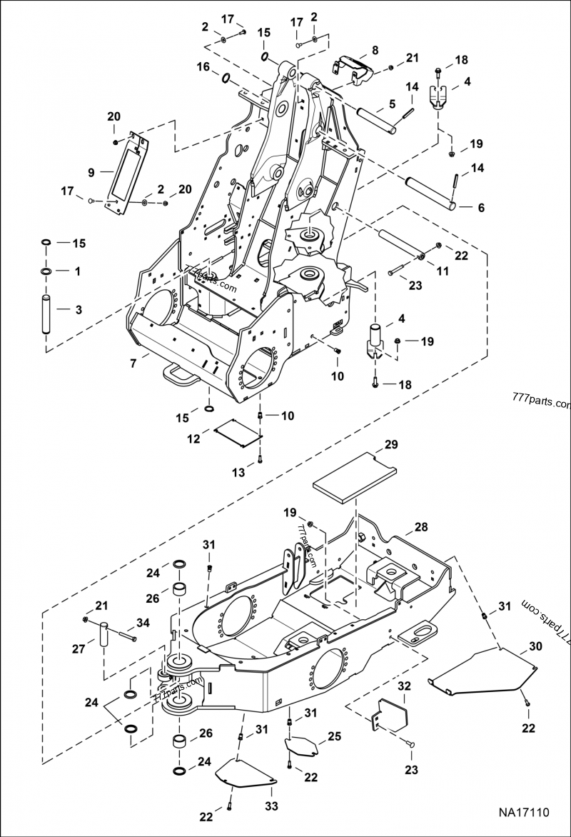 Main Frame (Front and Rear) - Articulated Loaders Bobcat L28 (B4LD11001 ...