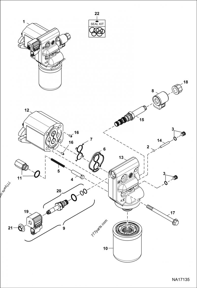 Cooling Fan Motor (Reversing Fan) - Loaders Bobcat T66 (B4SB11001 ...
