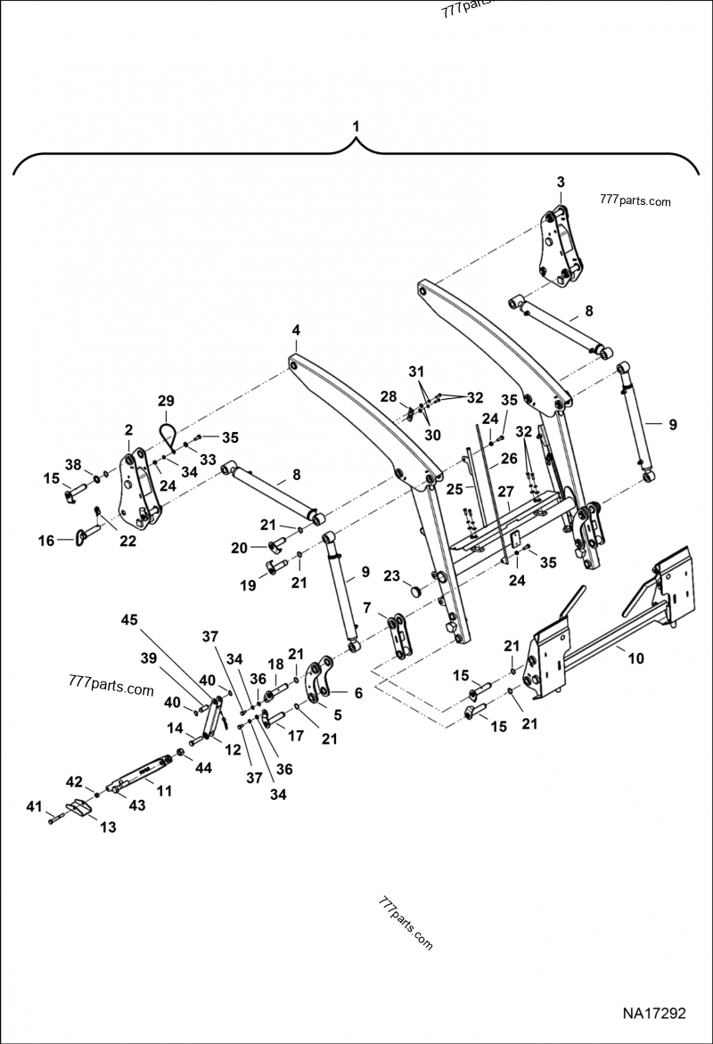 Tractor Loader FL7 (Main Frame) (S/N B4UZ00101 & Above) - Attachments ...