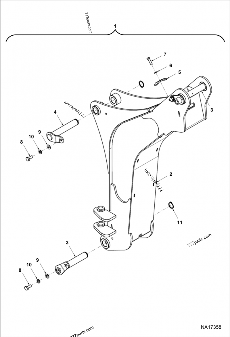 Tractor Backhoe BH66 (Boom Assembly) (Lower) (S/N B4U100101 & Above ...
