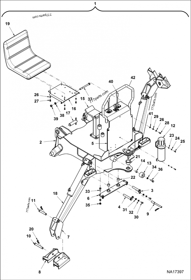 Tractor Backhoe BH76 (Main Frame Assembly) (S/N B4V300101 & Above ...