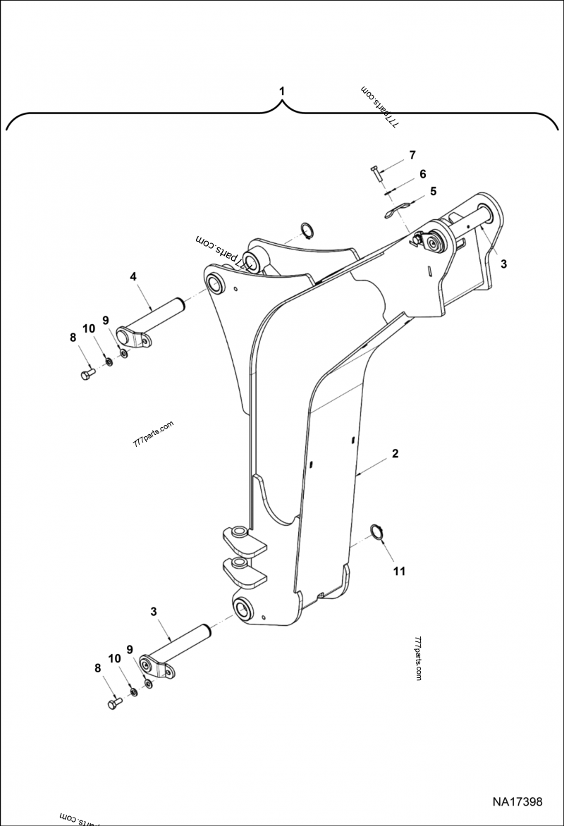 Tractor Backhoe BH76 (Boom Assembly) (Lower) (S/N B4V300101 & Above ...