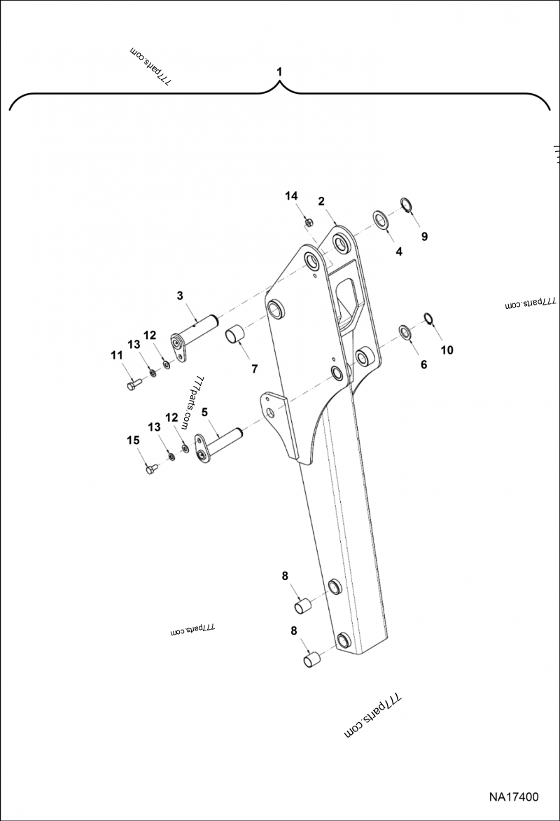 Tractor Backhoe BH76 (Arm) (S/N B4V300101 & Above) - Attachments Bobcat ...