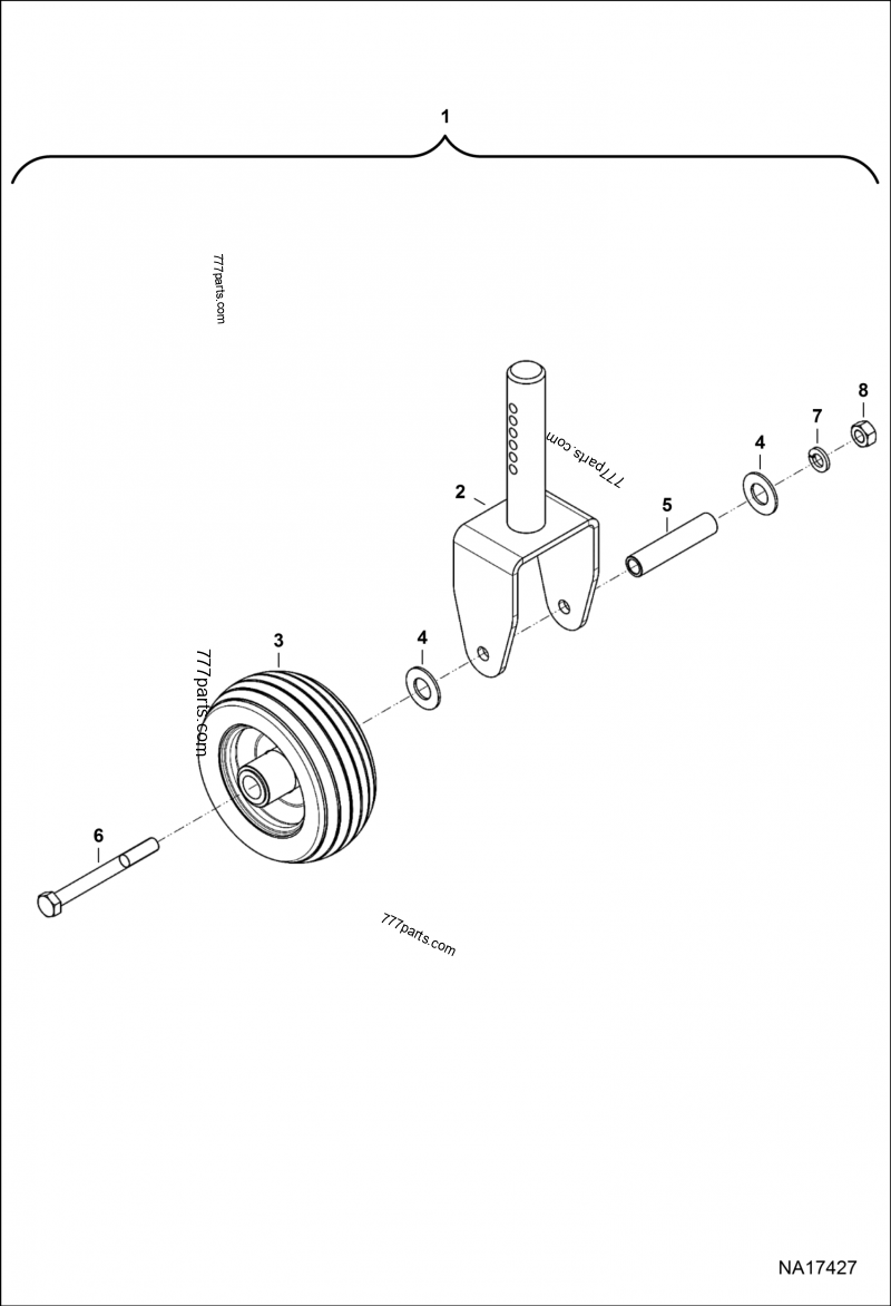 Mower (Caster Wheels) (Rear) (M60) (S/N B4U200101 & Above ...