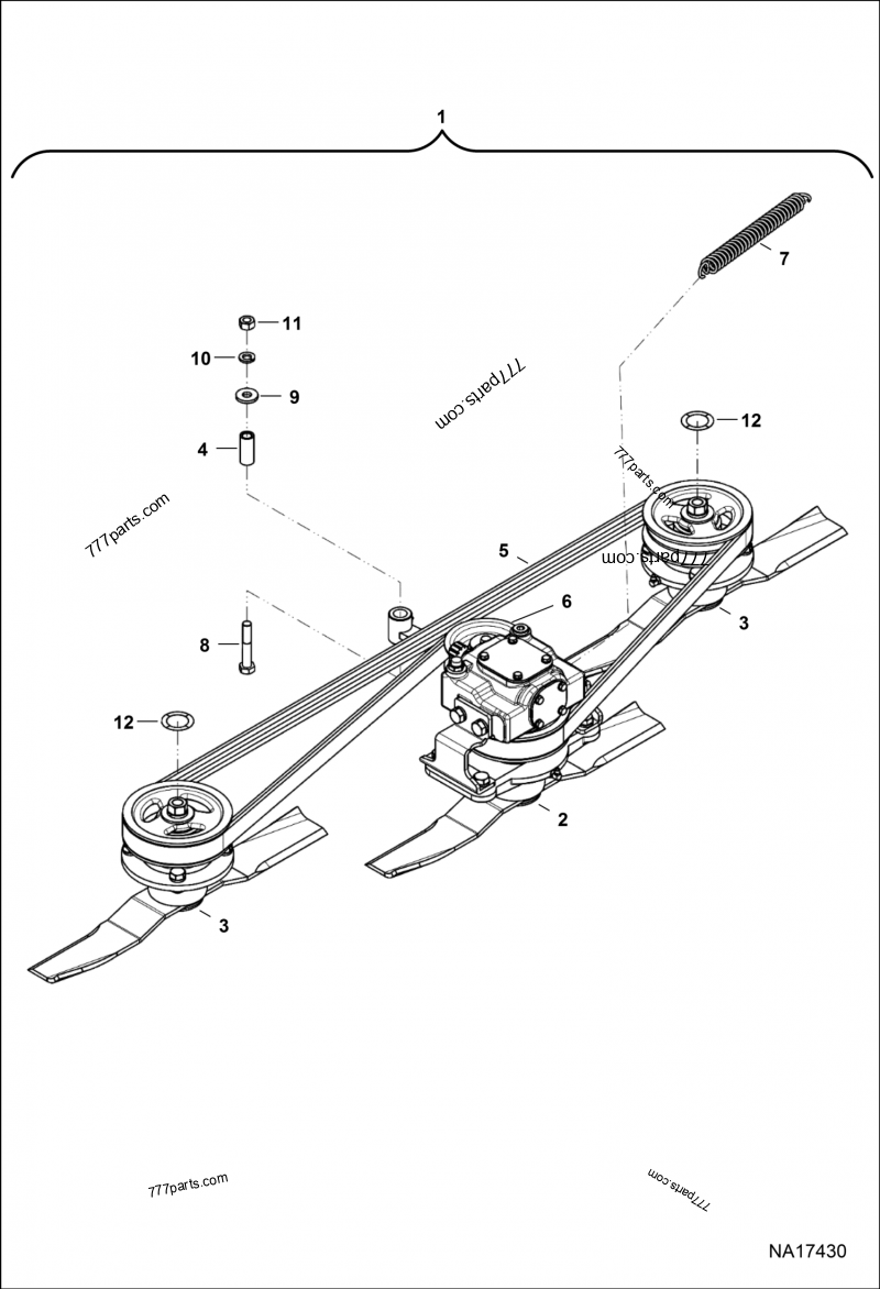 Mower (Mid & Side Spindle Assemblies) (M60) (S/N B4U200101 & Above ...
