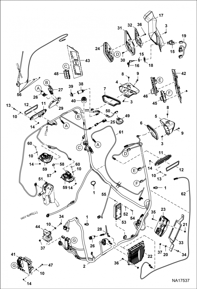 CAB Electrical Circuitry (Deluxe) - Loaders Bobcat T66 (B4SB11001 ...