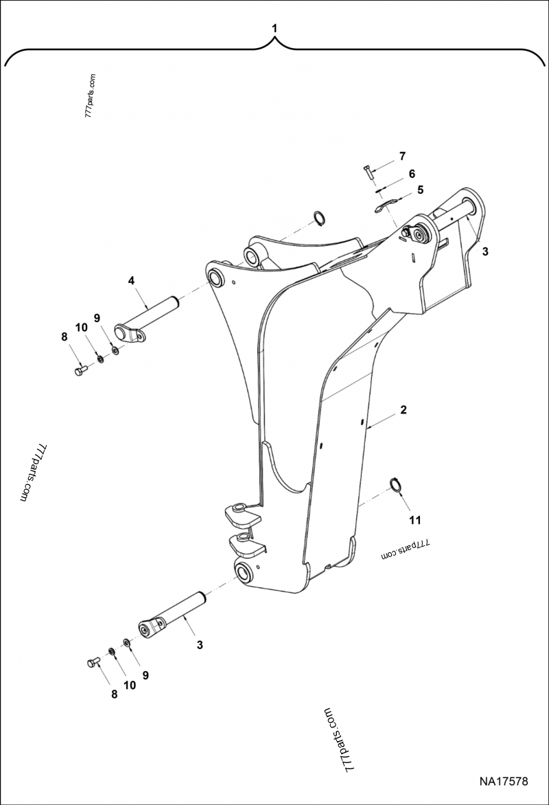 Tractor Backhoe BH86 (Boom Assembly) (Lower) (S/N B4V400101 & Above ...