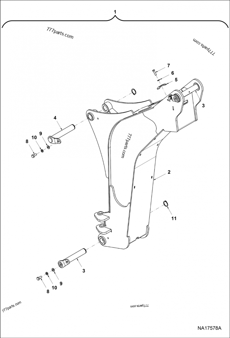 Tractor Backhoe BH86.5 (Boom Assembly) (Lower) (S/N B4Y800101 & Above ...