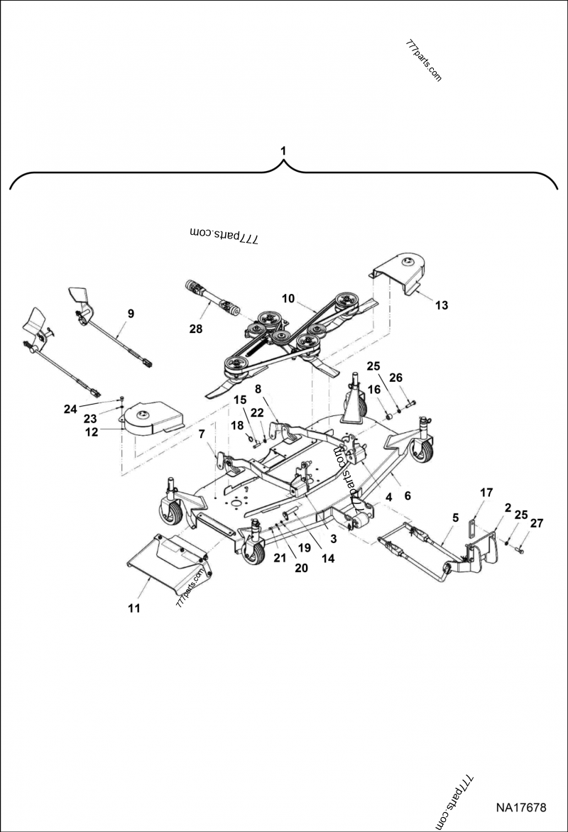 Mower (Sheilds & Main Frame) (M60-5) (S/N B4Y400101 & Above ...