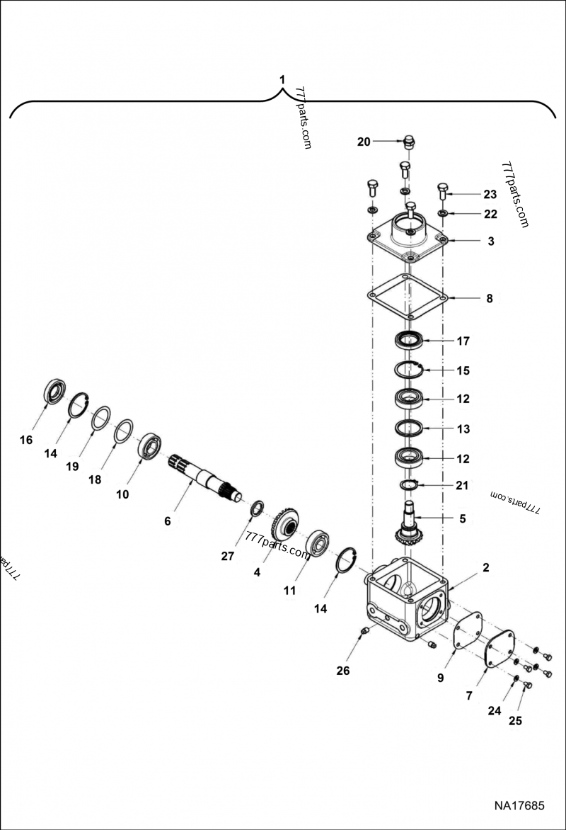 Mower (Gearbox Assembly) (M60-5) (S/N B4Y400101 & Above) - Attachments ...