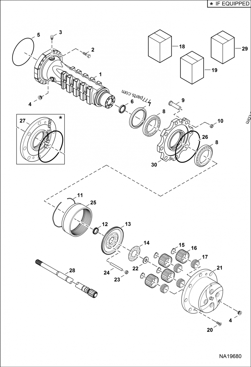 Front & Rear Axle (Hub Reduction) - Compact Wheel Loader Bobcat L85 ...