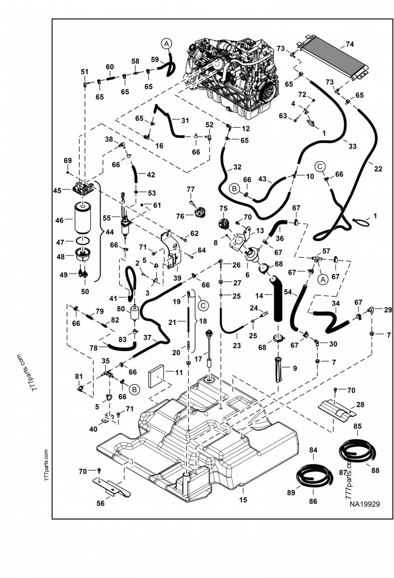 Engine & Attaching Parts (Fuel System) (S/N B3CA18413 - B3CA21295 ...