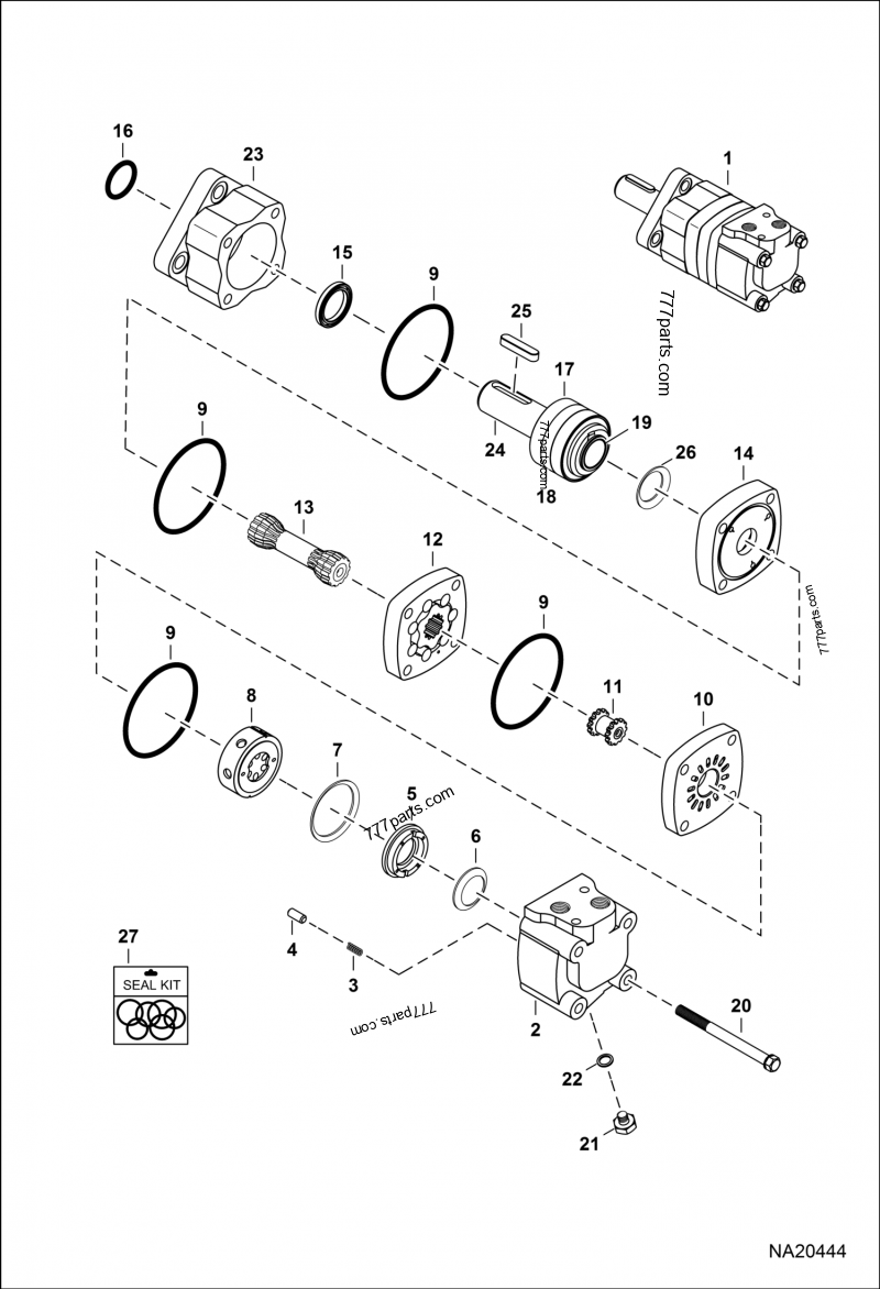 Hydraulic Motor (Sweeper Motor) (140cm - 215cm) (S/N B5J900101 & Above ...