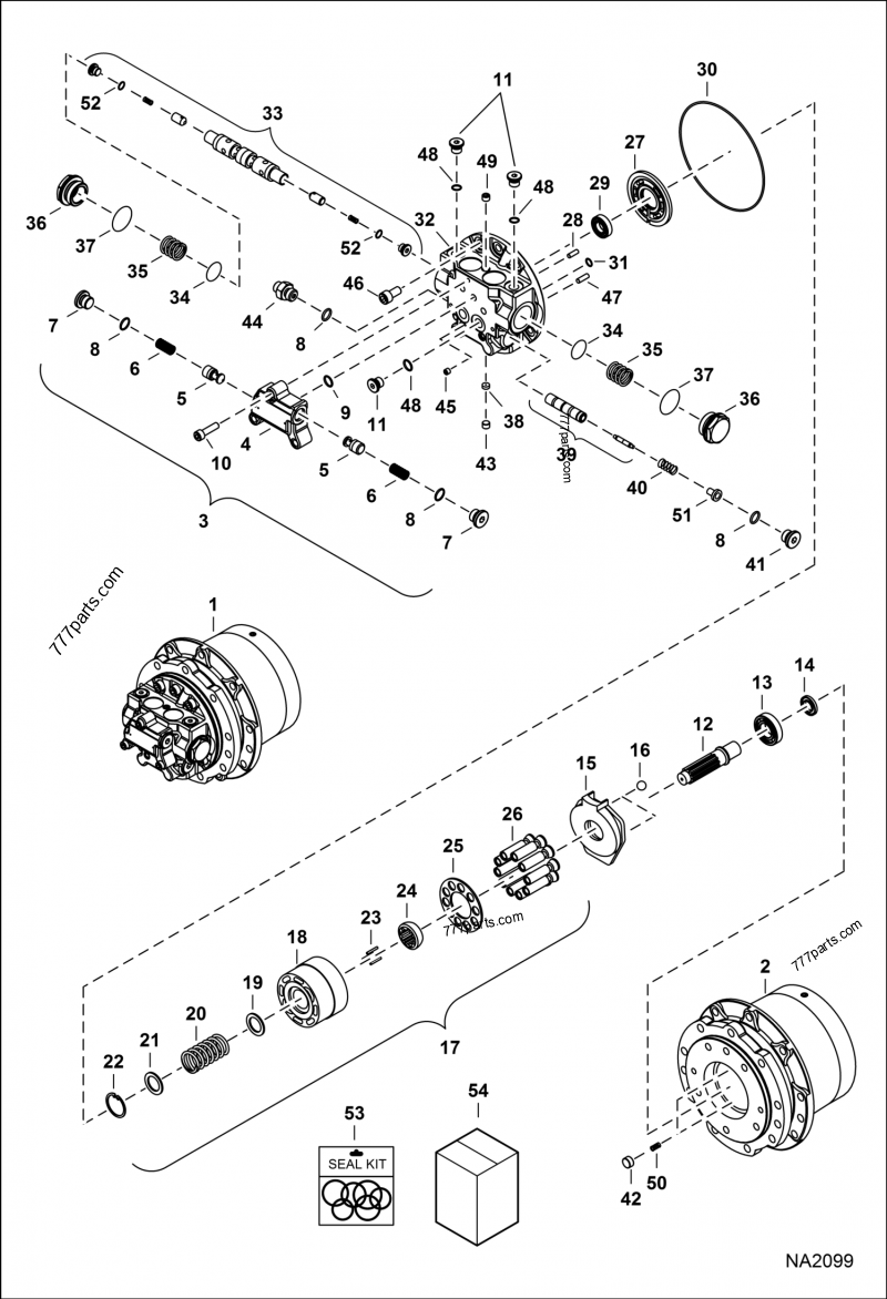 Travel Motor (Assembly) - Excavators Bobcat E32 (A94H11001 & Above ...