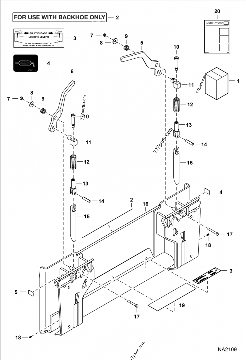 Bobcat 8811 Backhoe Mounting Brackets