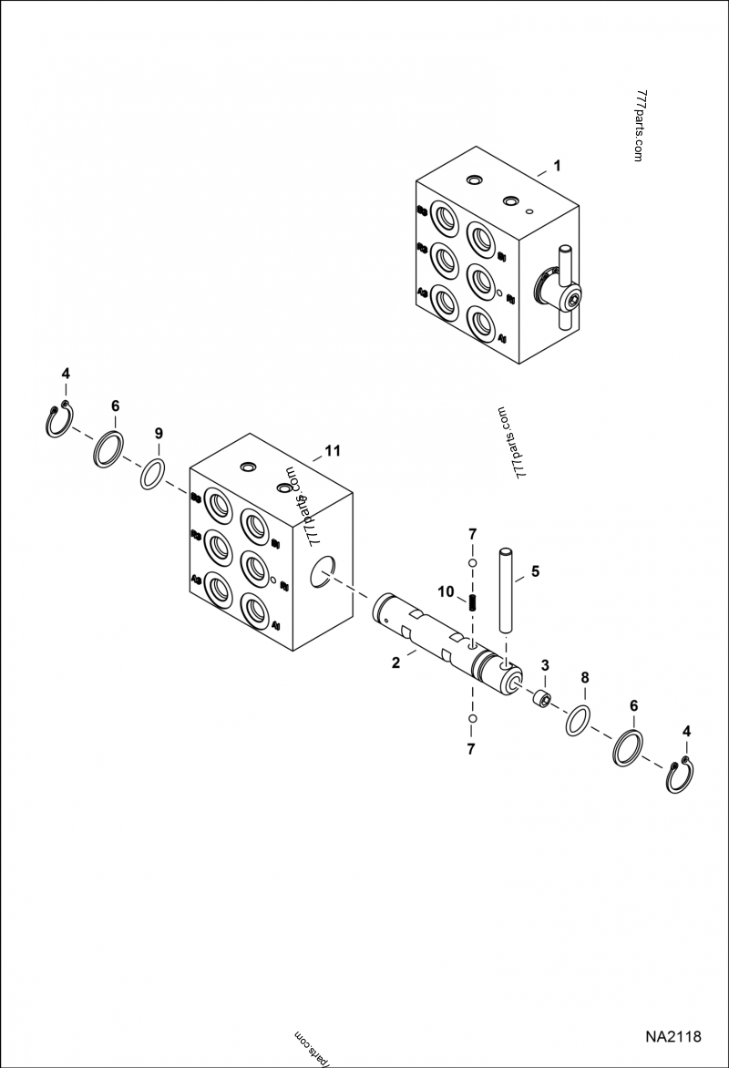 Selector Valve ASSY (JPS) (ISO/STD) - Excavators Bobcat E17 (B27H11001 ...