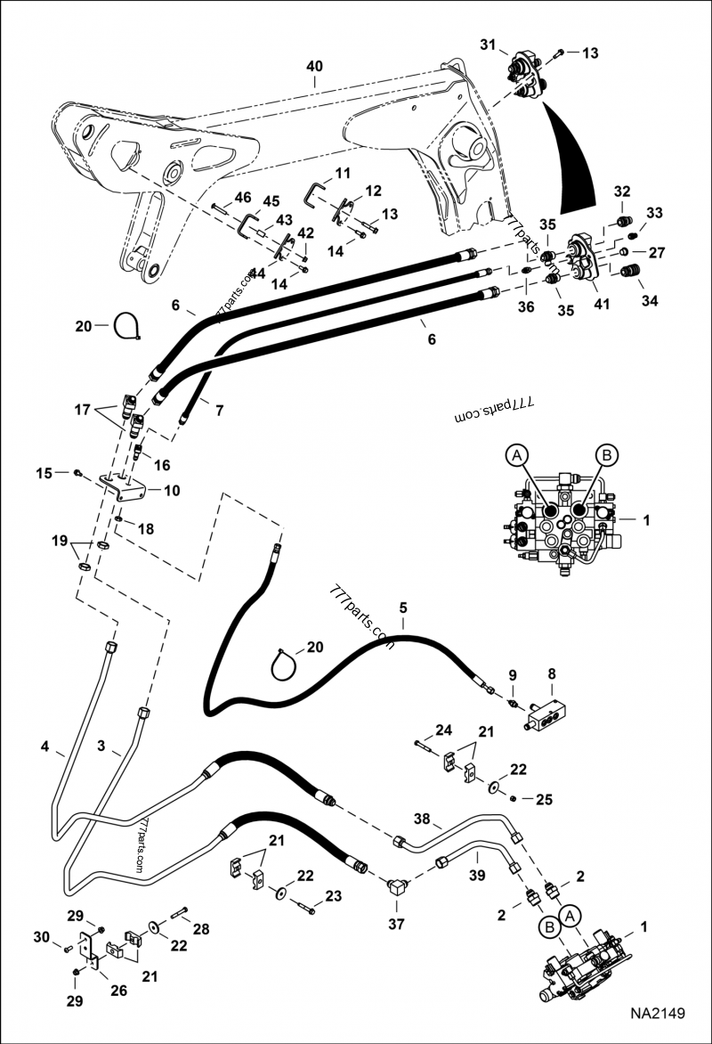 Auxiliary Hydraulics (S/N A3P211001 - A3P213444) - Loaders Bobcat S750 ...
