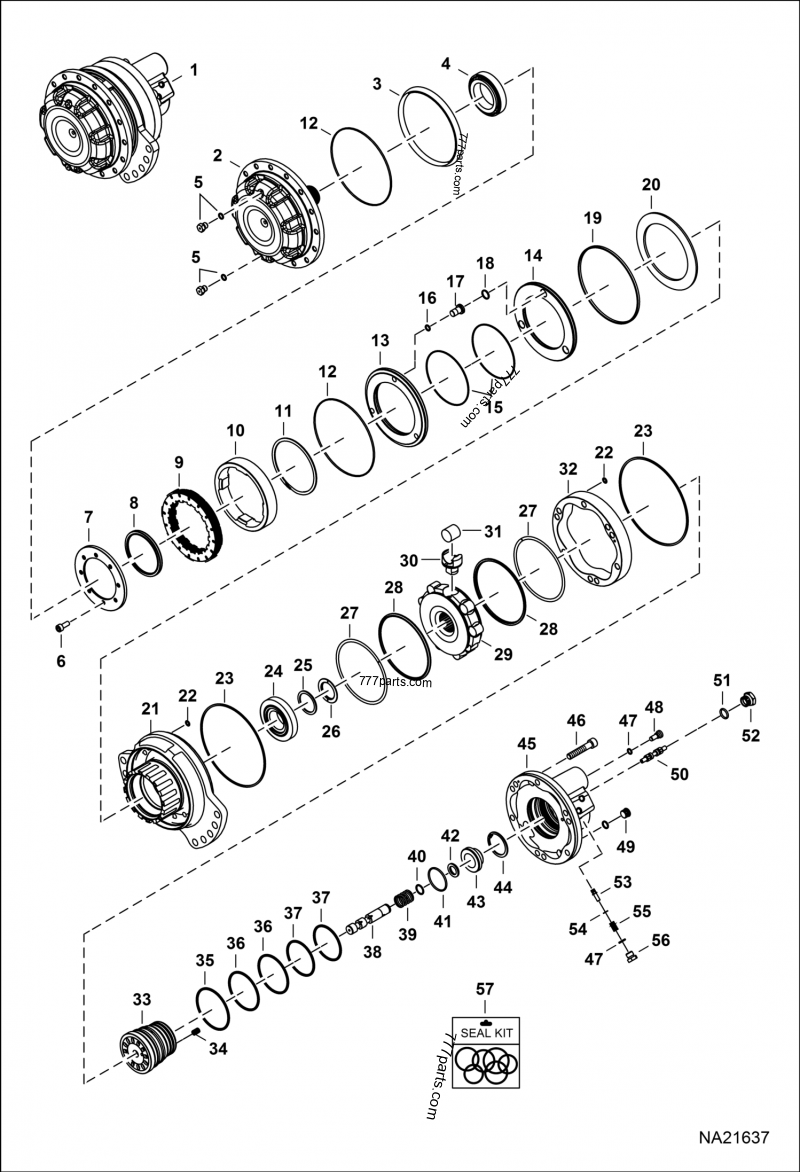 Hydrostatic Motor (2-Speed) (R921813019) - Loaders Bobcat T66 ...